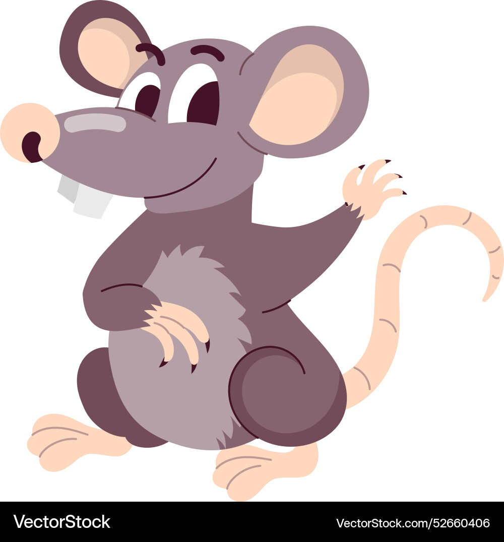 Basic rgbcomic style sticker of mouse waving hand Vector Image