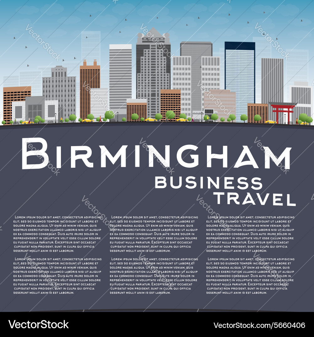 Birmingham Alabama Cityscape Royalty Free Vector Image