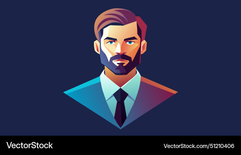 Business man portrait Royalty Free Vector Image