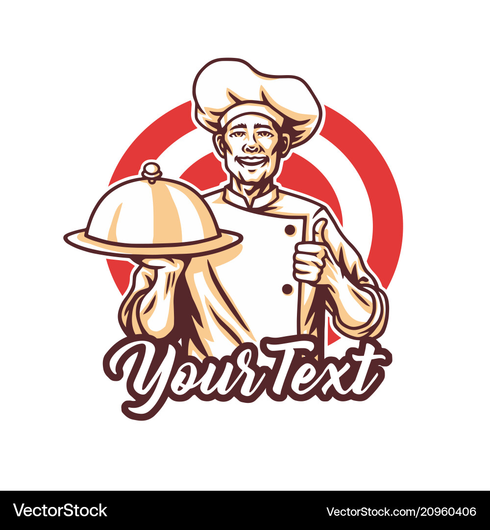 Chef logo for restaurant cafe bistro Royalty Free Vector