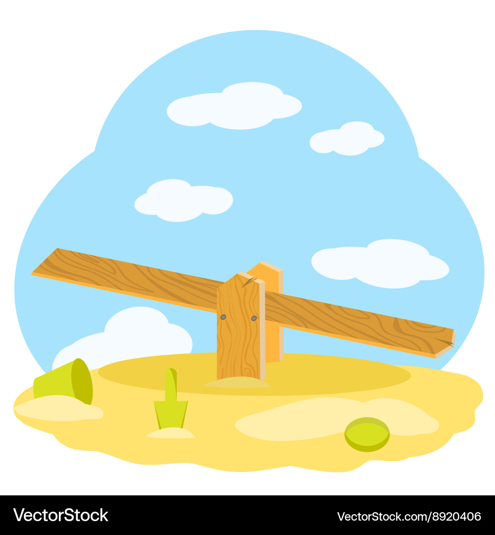 Children wooden swing Royalty Free Vector Image