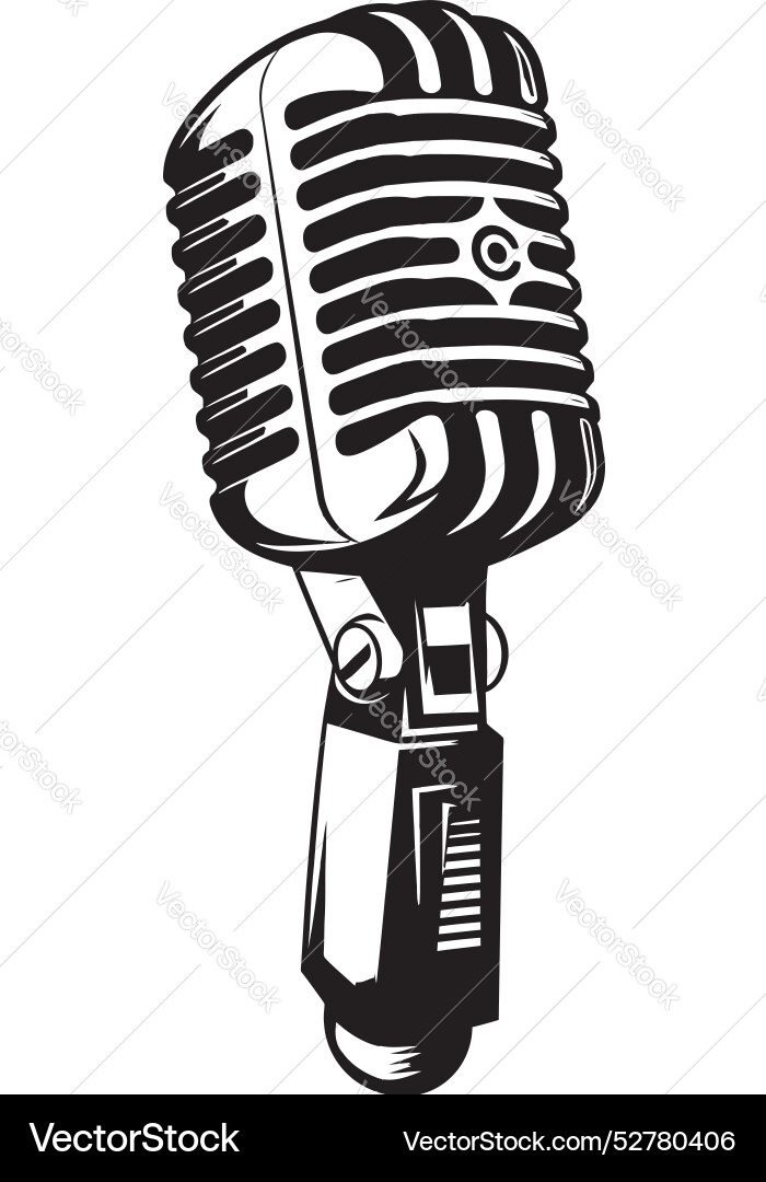 Classic croon vintage mic emblem design nostalgia Vector Image