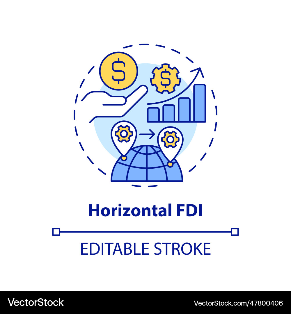 Customizable horizontal fdi icon Royalty Free Vector Image