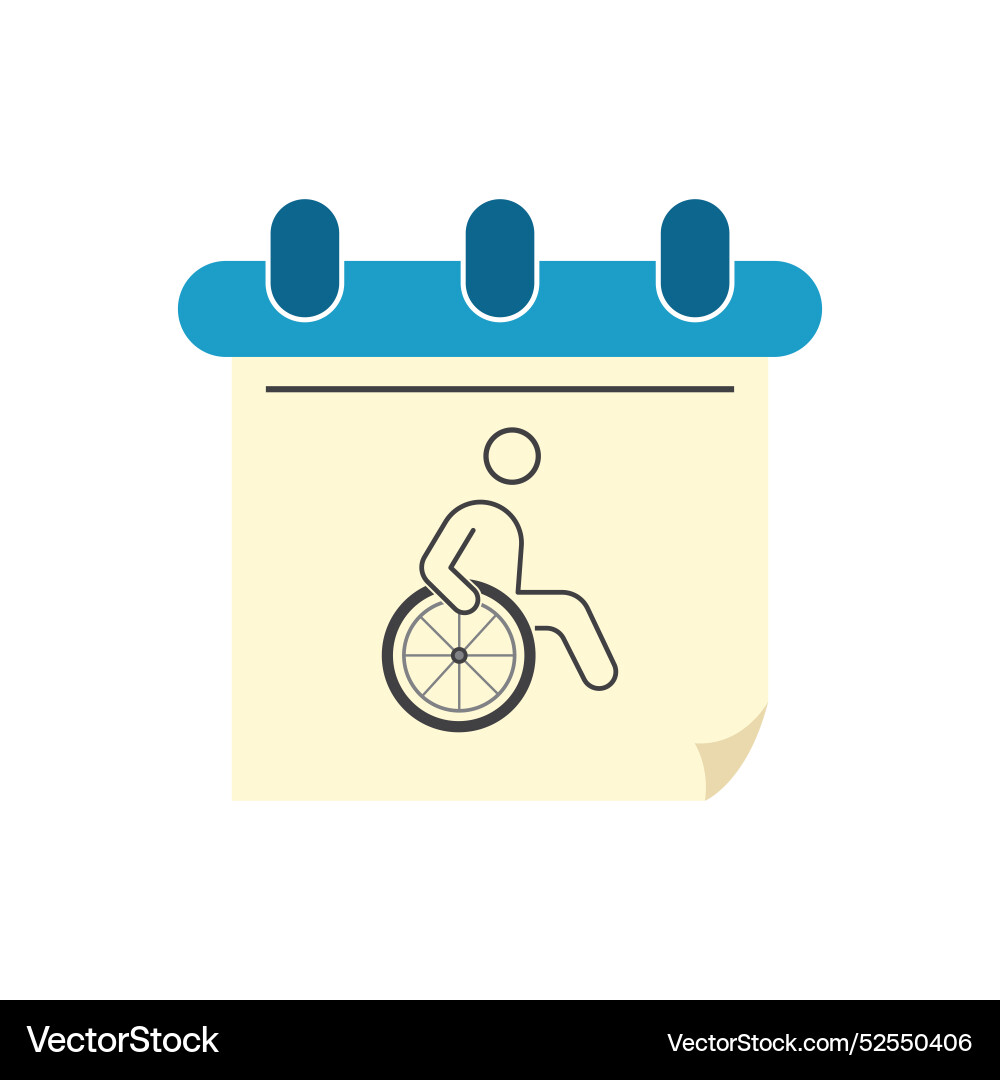 Disability icon flat design Royalty Free Vector Image