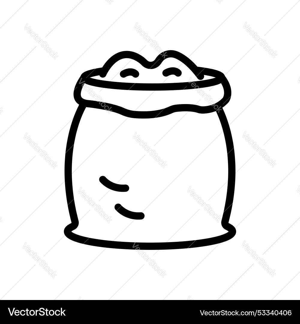 Flour bag icon set grain wheat feed sack storage Vector Image