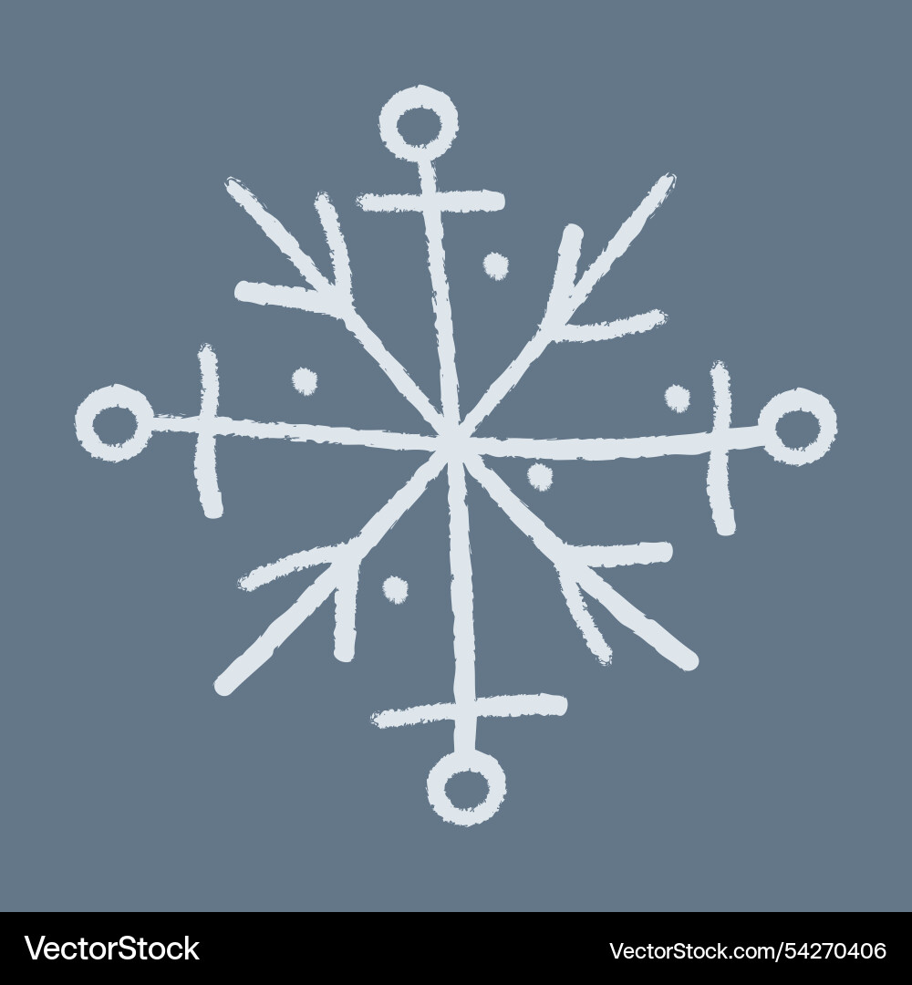 Hand drawn abstract snowflake color clipart Vector Image