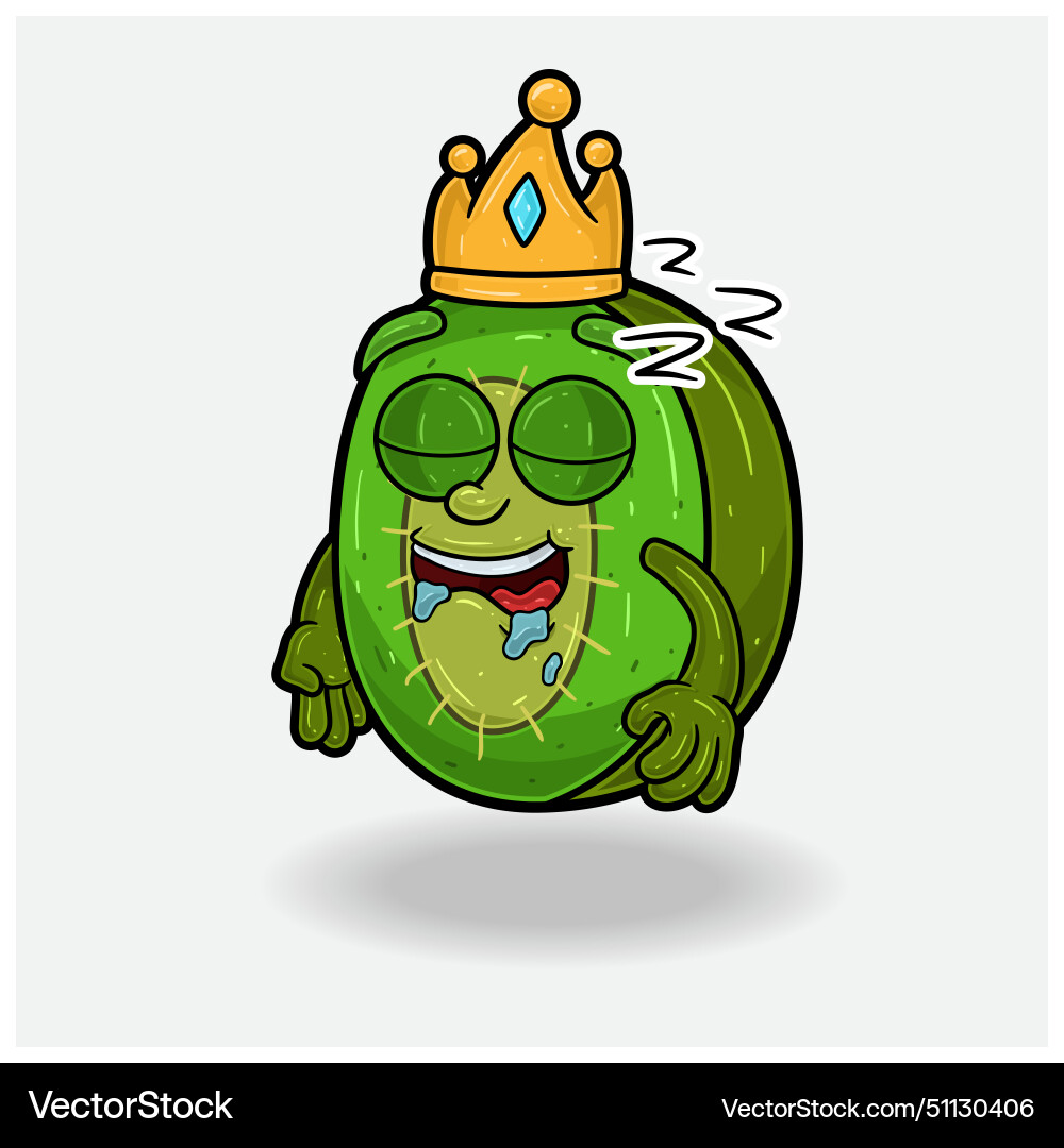 Kiwi fruit mascot with sleep expression Royalty Free Vector