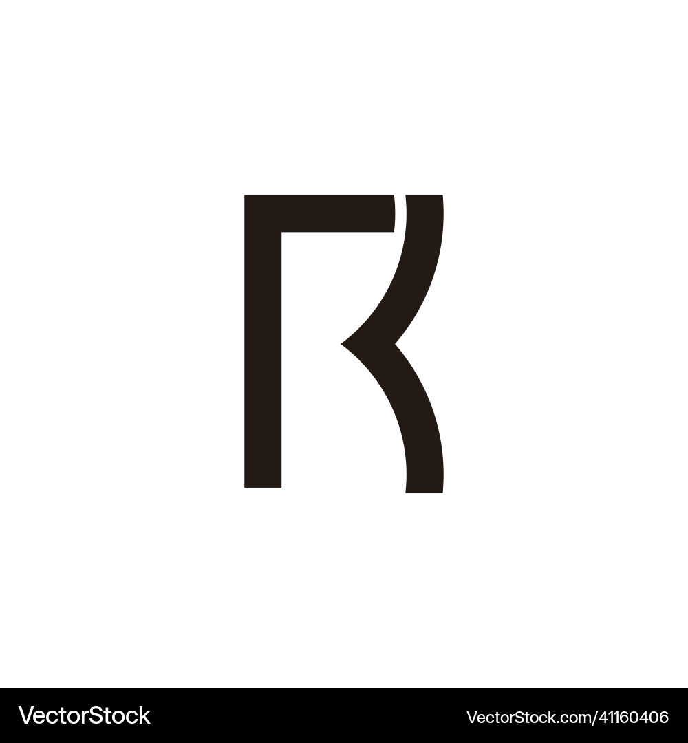 Letter rk simple line geometric logo Royalty Free Vector