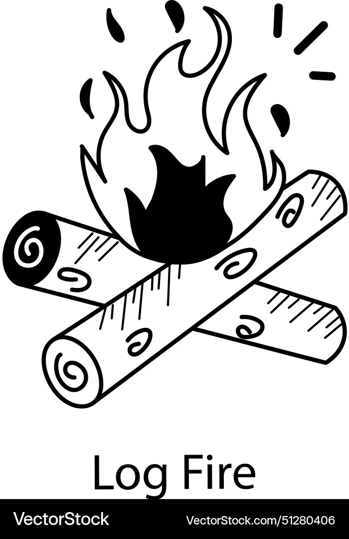 Log fire Royalty Free Vector Image - VectorStock