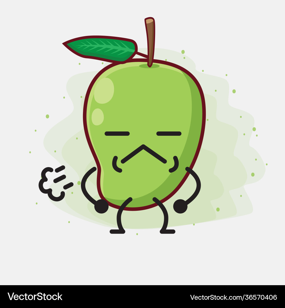 Mango fruit cute character with simple face hands Vector Image