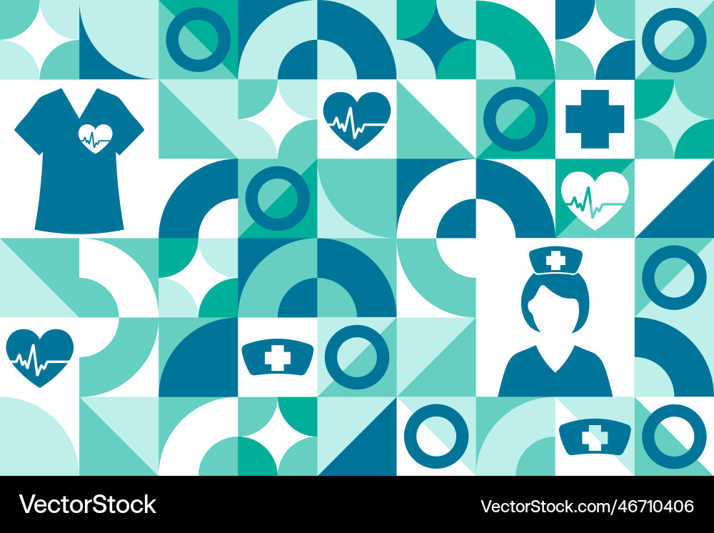 National nurses week seamless geometric pattern Vector Image