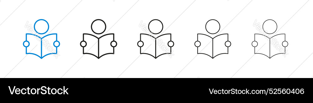 Reading icon set on white background Royalty Free Vector