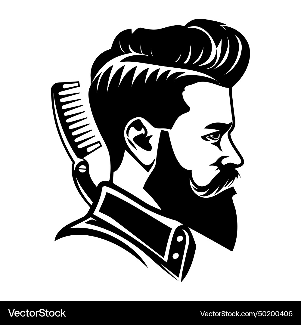 Simple barbershop logo Royalty Free Vector Image