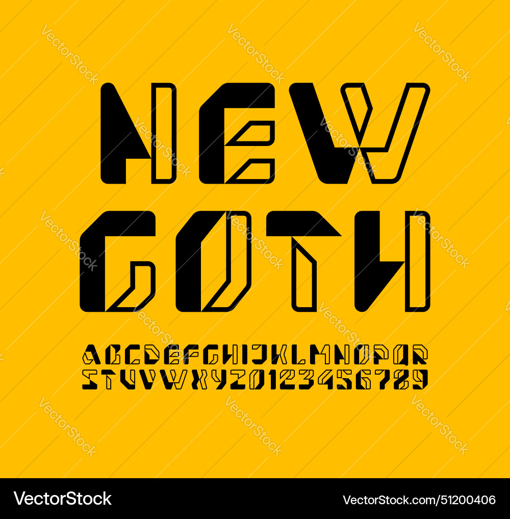 Tech alphabet font made line industrial style Vector Image