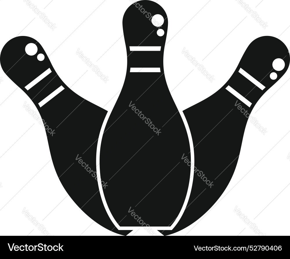 Three bowling pins standing in classic formation Vector Image