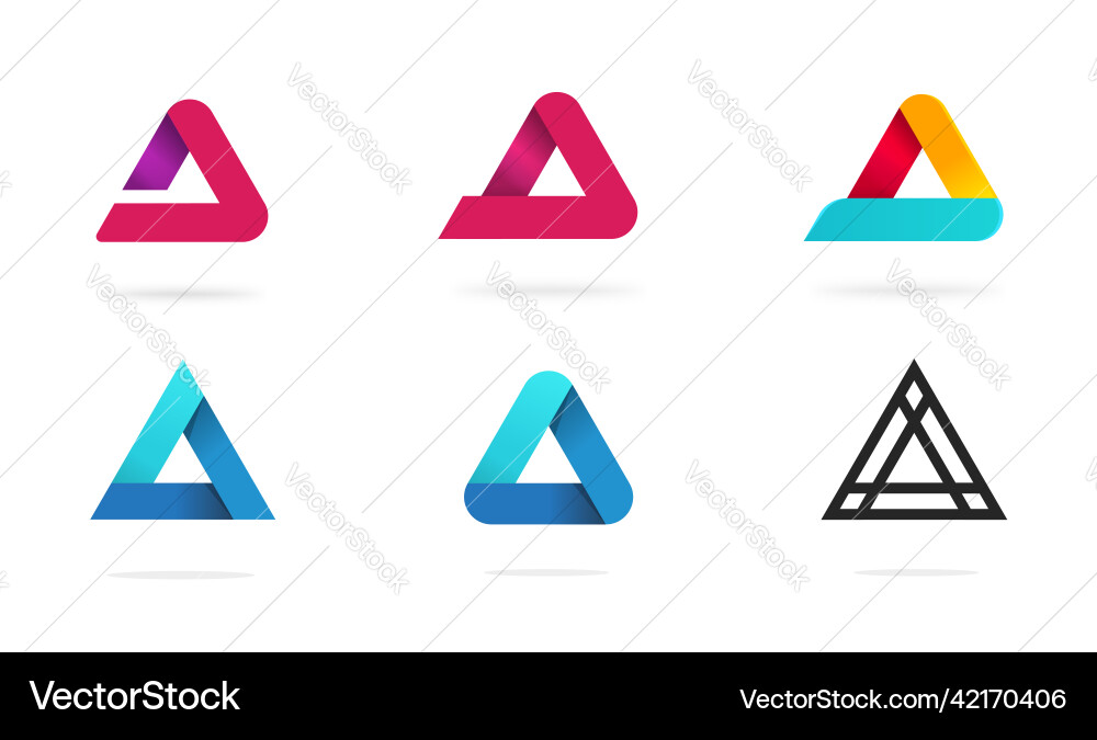 Triangle logo brand icon or prism trinity Vector Image
