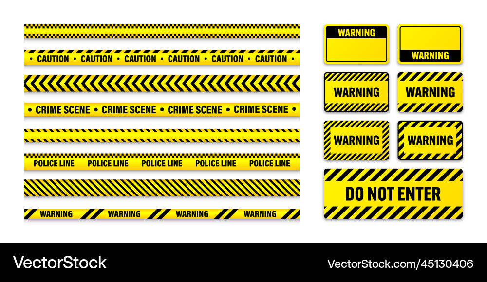 Various barricade construction tapes and warning Vector Image