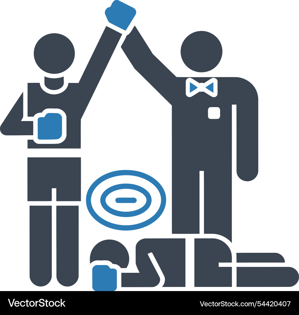 Boxing referee decision icon Royalty Free Vector Image