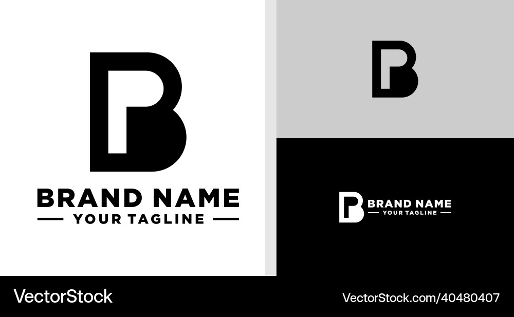 Bp logo monogram bold simple editable Royalty Free Vector