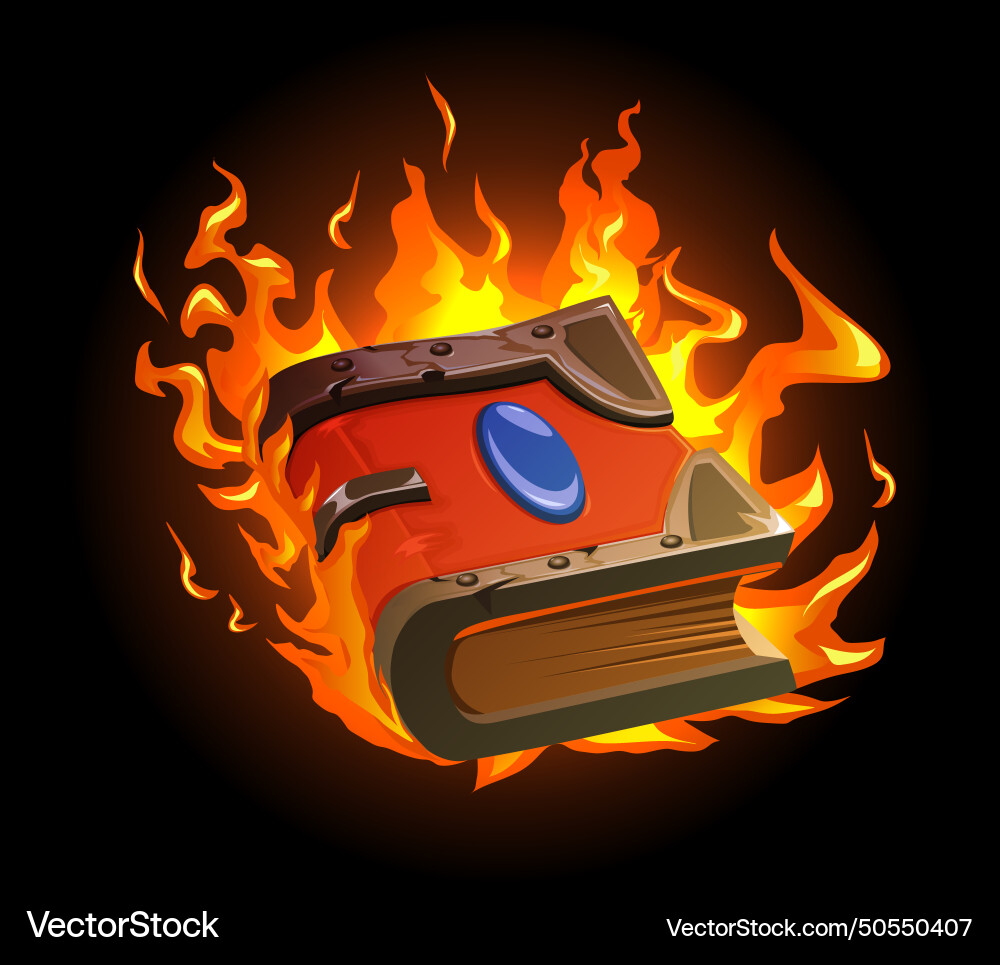 Burning magic book concept Royalty Free Vector Image