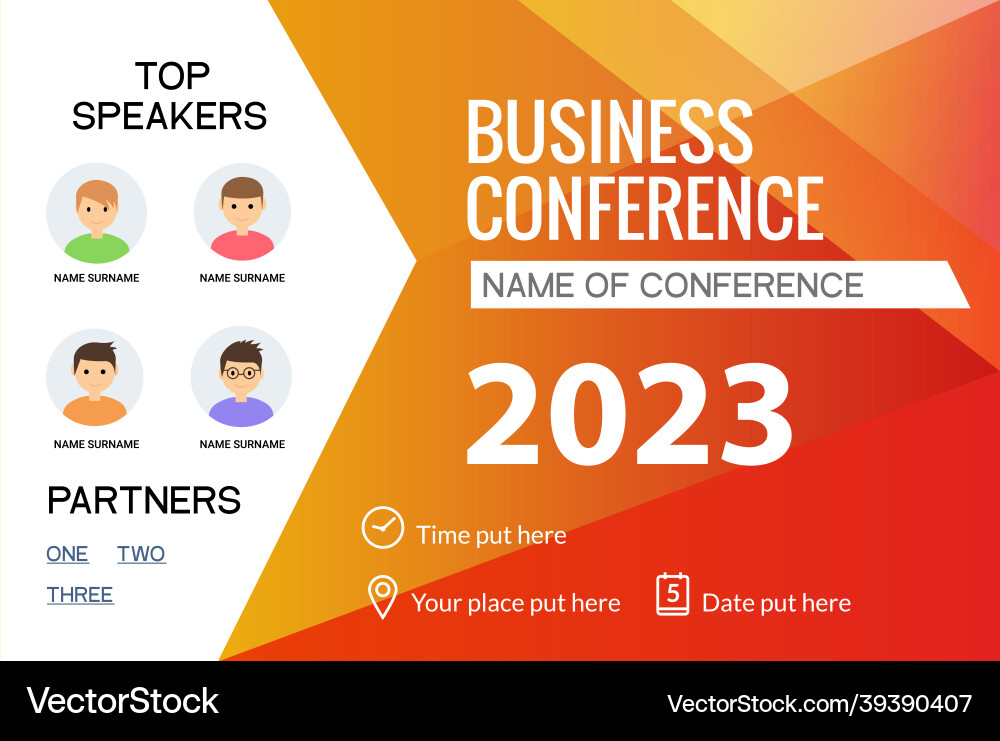 Business conference simple template invitation Vector Image