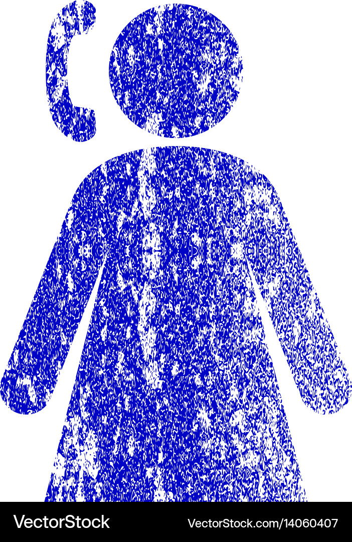 Calling Frau grunge texturierte Ikone Lizenzfreier Vektor