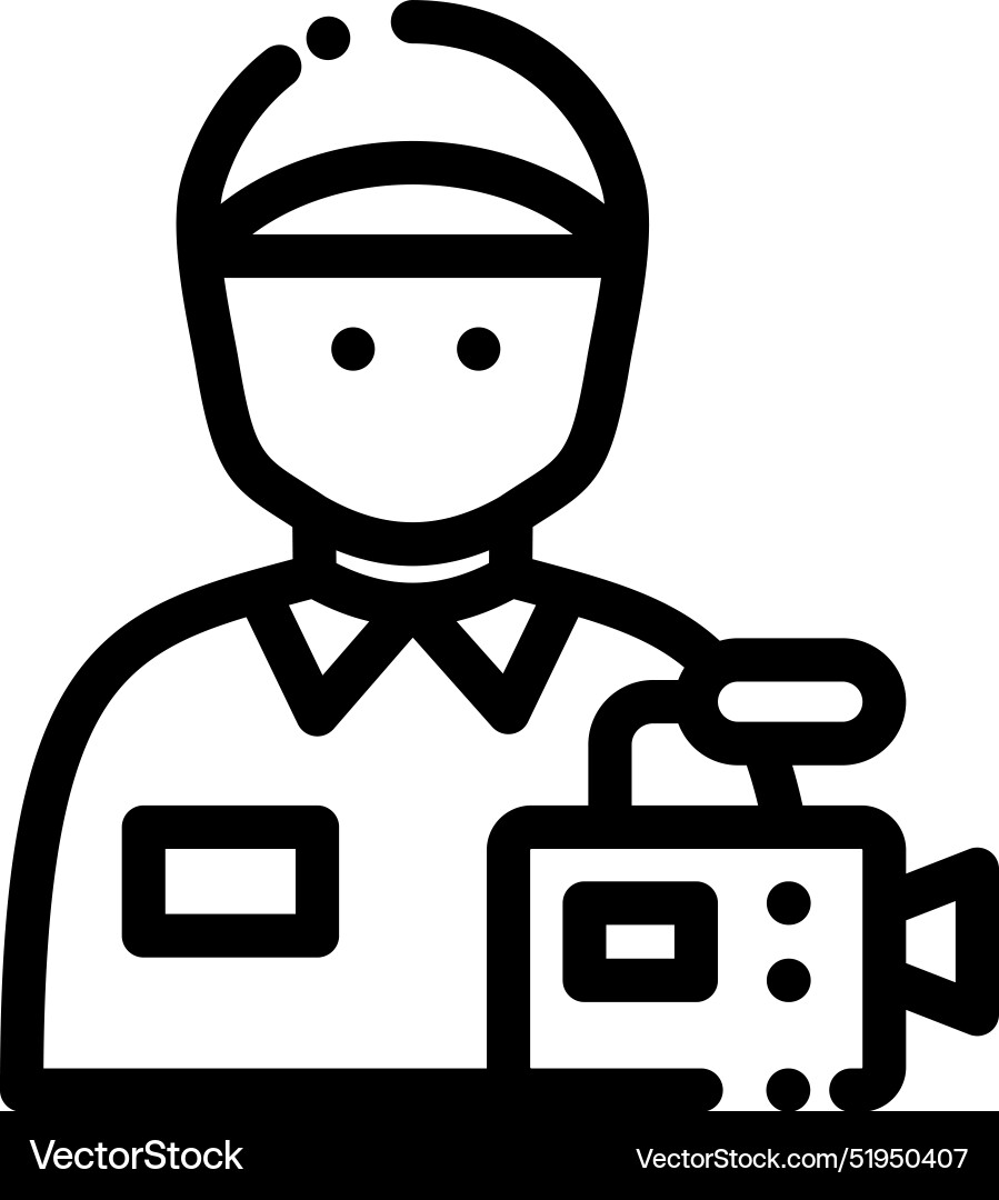 Cameraman icon thin linear style design isolated Vector Image