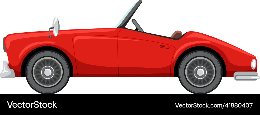 Classic red car in cartoon style Royalty Free Vector Image