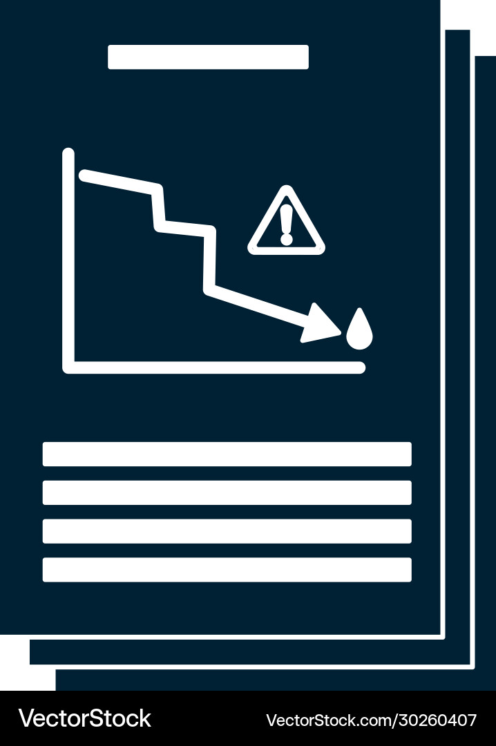 Financial report document with decreased result Vector Image