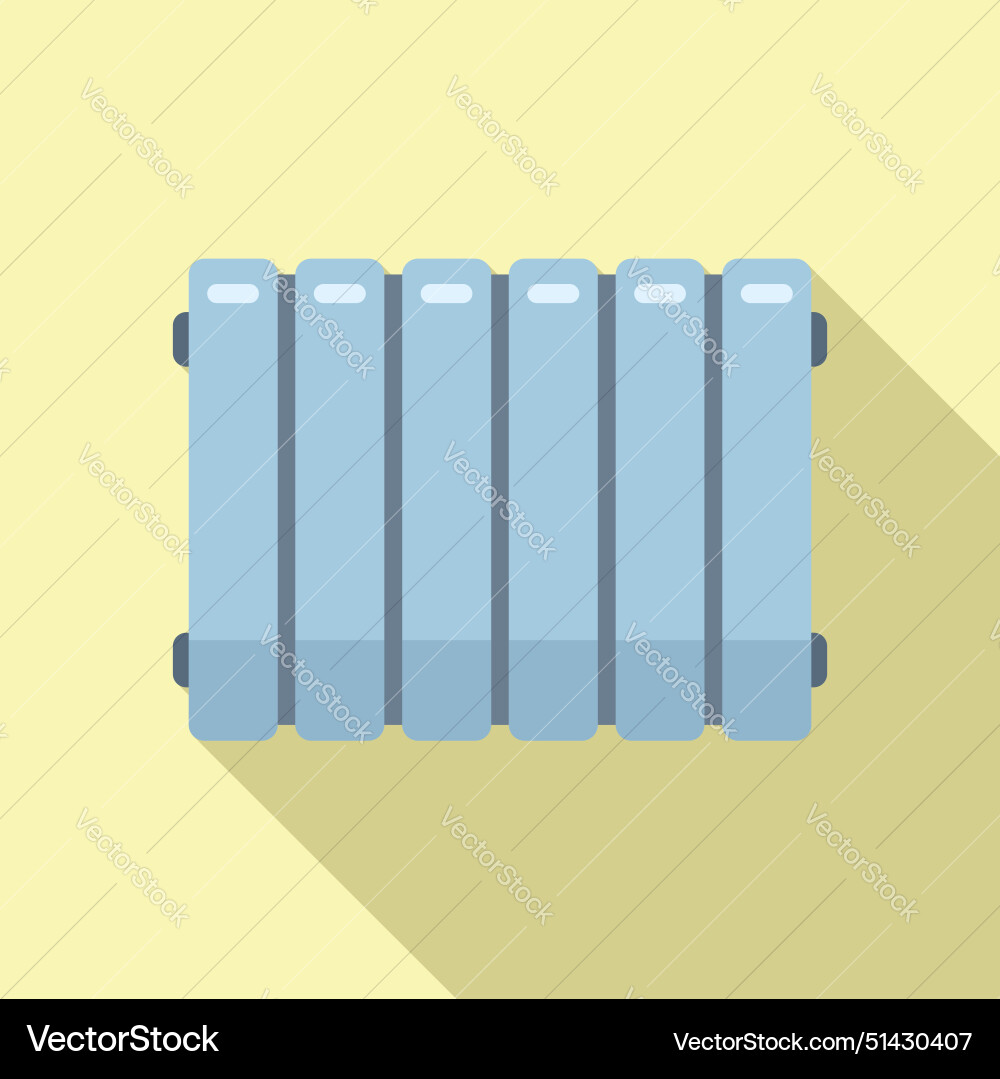 Flat design of radiator heater Royalty Free Vector Image
