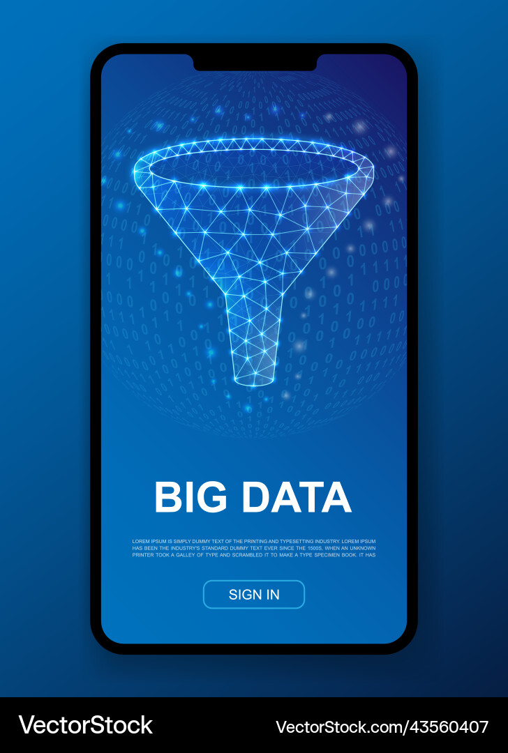 Funnel 3d polygonal symbol for ui ux design Vector Image