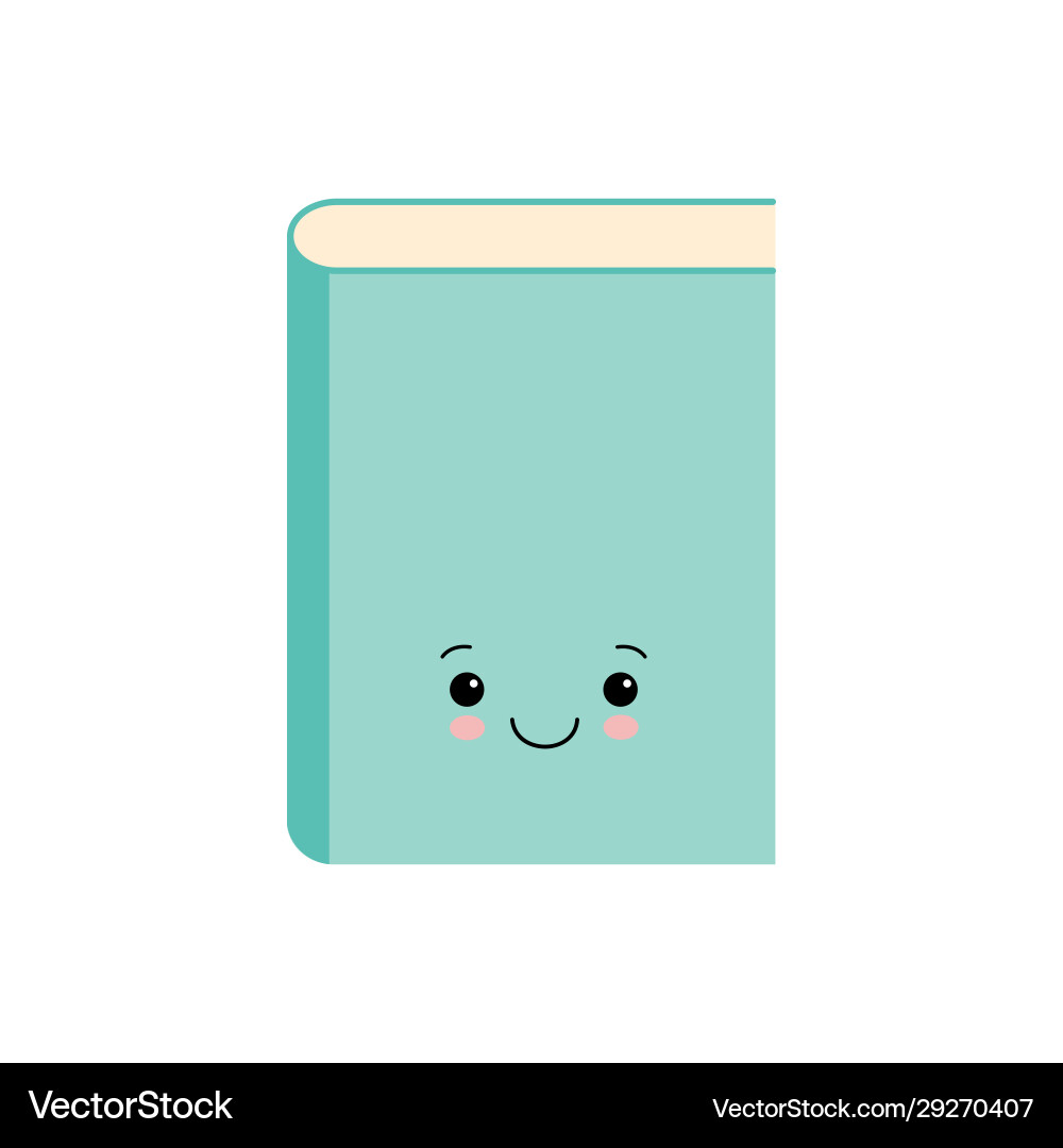 Funny cute book character cartoon Royalty Free Vector Image
