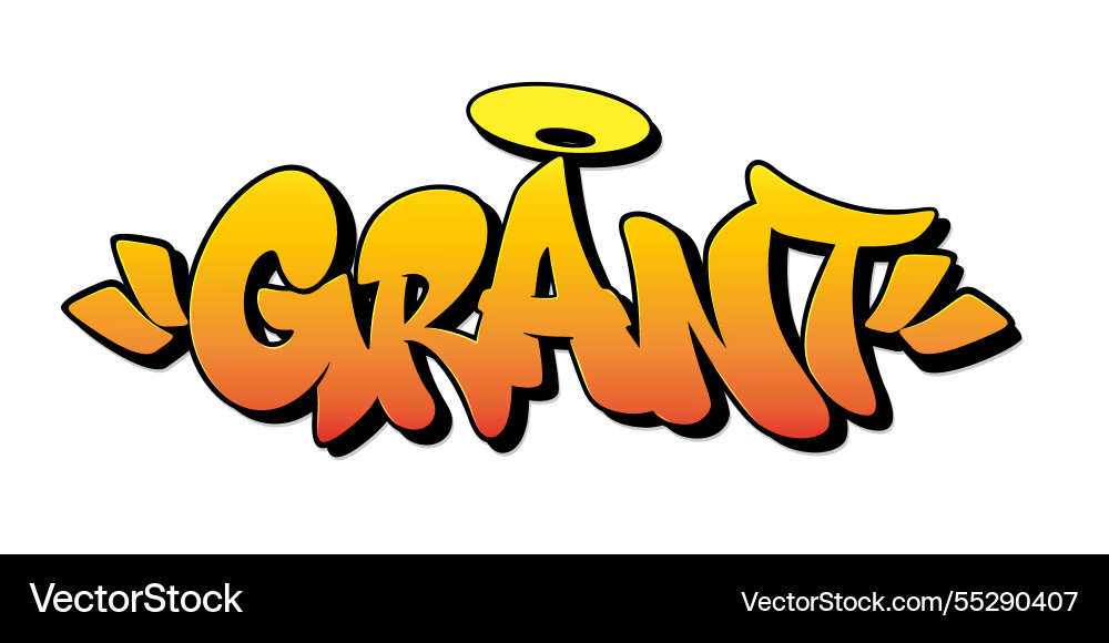 Grant name in graffiti style Royalty Free Vector Image
