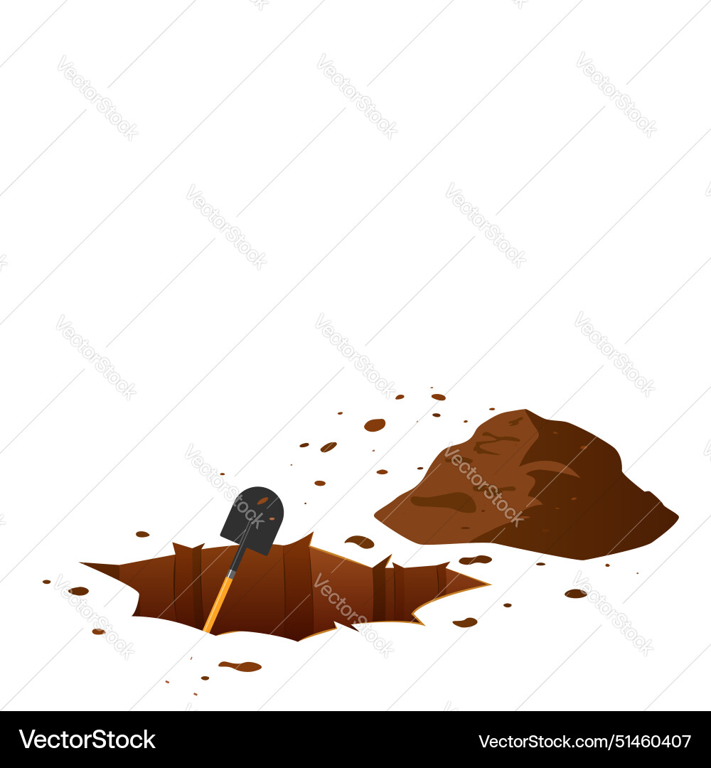Ground pit concept in cartoon style Royalty Free Vector