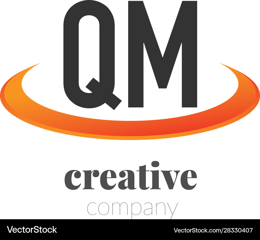 Initial letter qm creative swoosh design logo Vector Image
