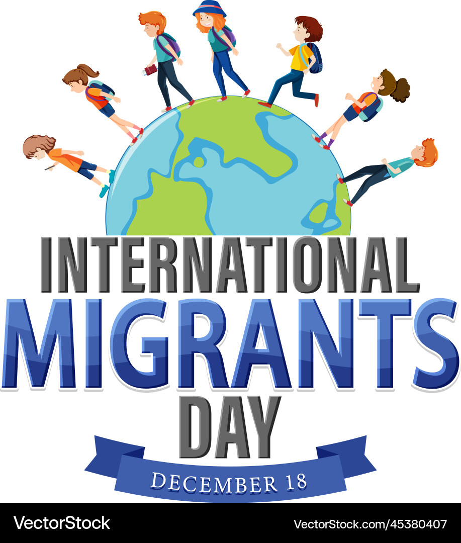 International migrants day banner design Vector Image