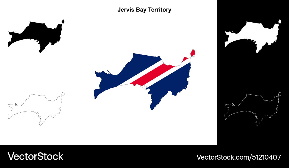 Jervis bay territory outline map Royalty Free Vector Image