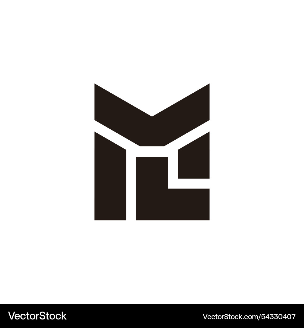 Letter ml stripes geometric line logo Royalty Free Vector