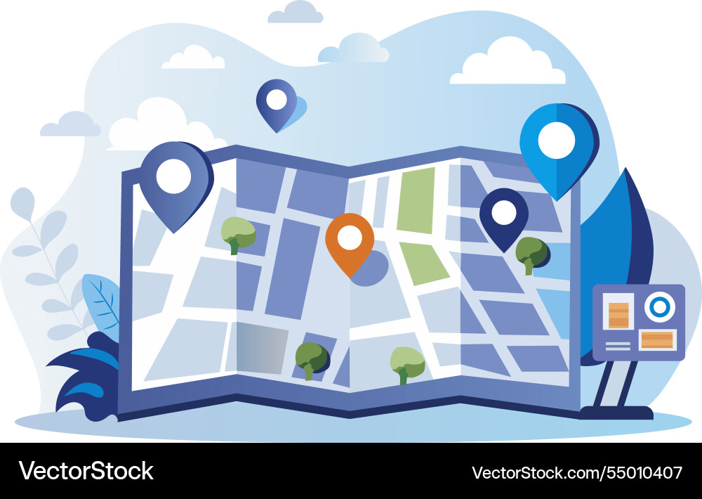 Map navigation Royalty Free Vector Image - VectorStock