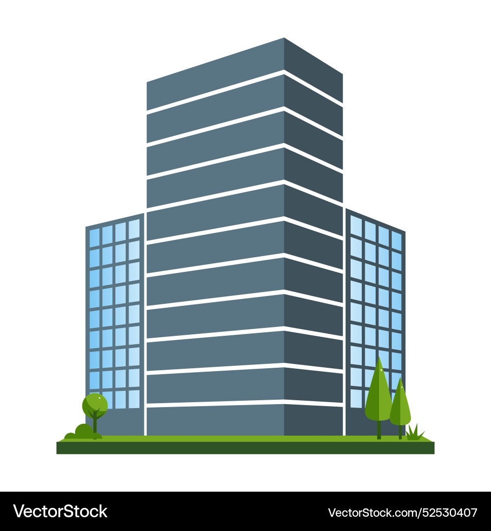 Modern skyscraper building icon city architecture Vector Image