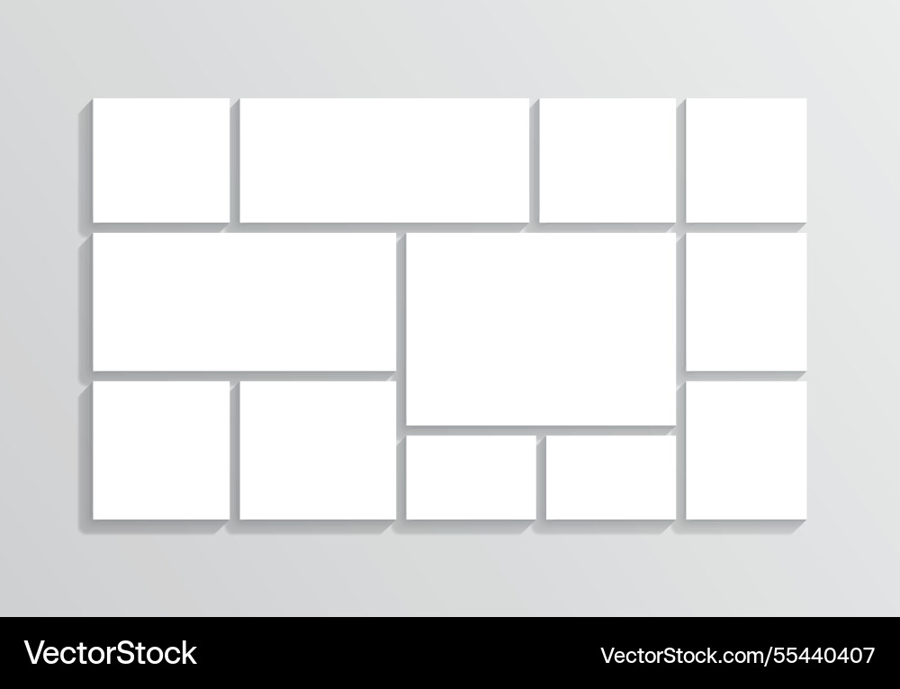 Moodboard grid photo collage layout Royalty Free Vector