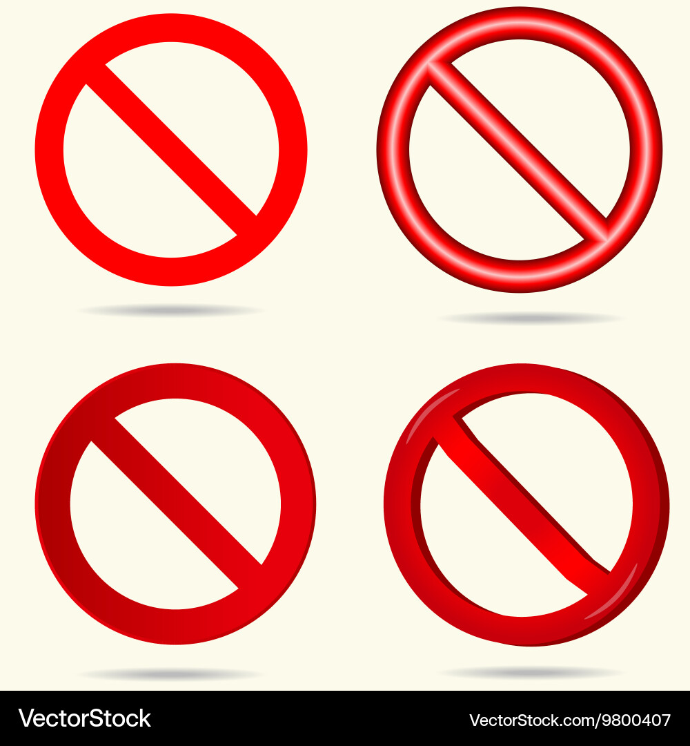 No sign set Royalty Free Vector Image - VectorStock