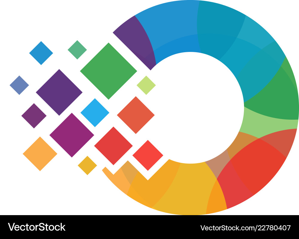 O letter pixel logo icon design Royalty Free Vector Image