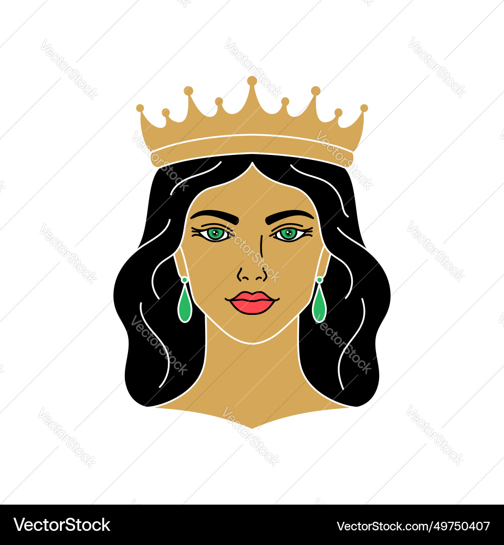 Queen icon in simple linear style on white Vector Image