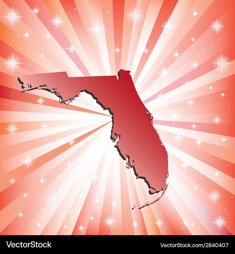 Red Florida State Map Royalty Free Vector Image