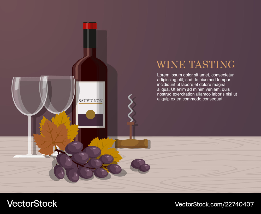 Red wine tasting Royalty Free Vector Image - VectorStock