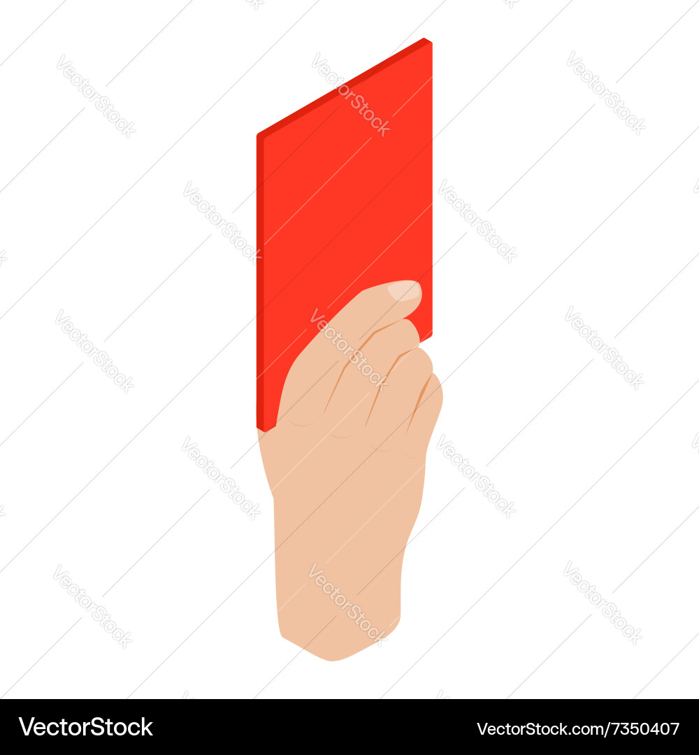 Referee showing red card isometric 3d icon Vector Image