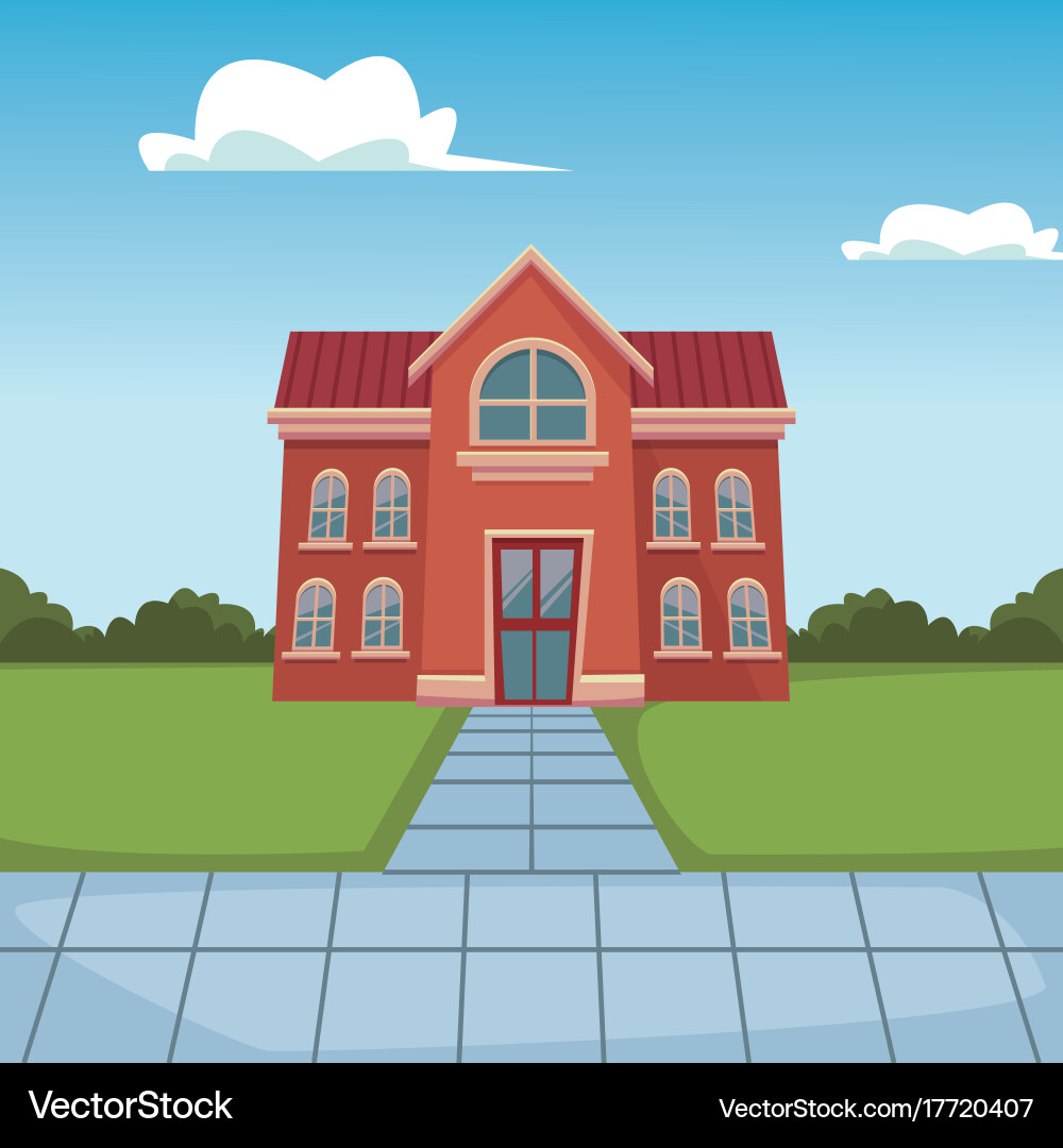 School building cartoon Royalty Free Vector Image