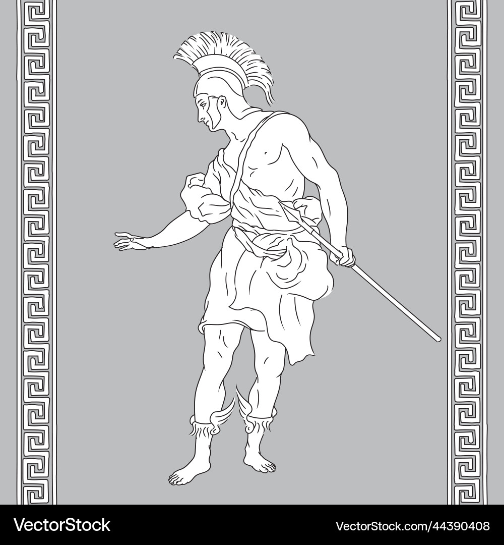 Ancient greek warrior Royalty Free Vector Image