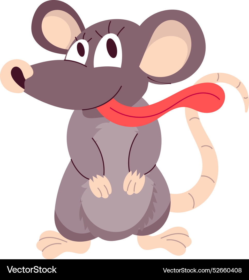Basic rgbcrazy rat with tongue out flat sticker Vector Image